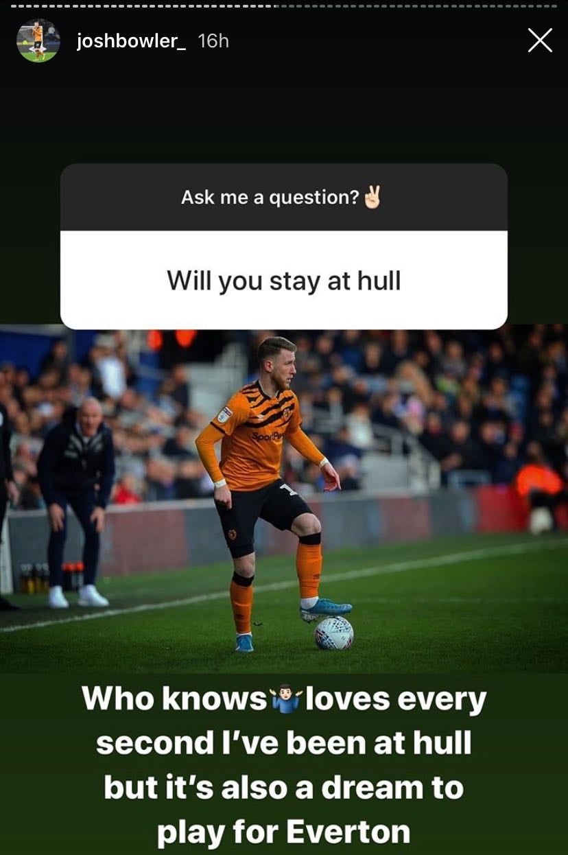 Josh Bowler responds when asked if he will return to Everton