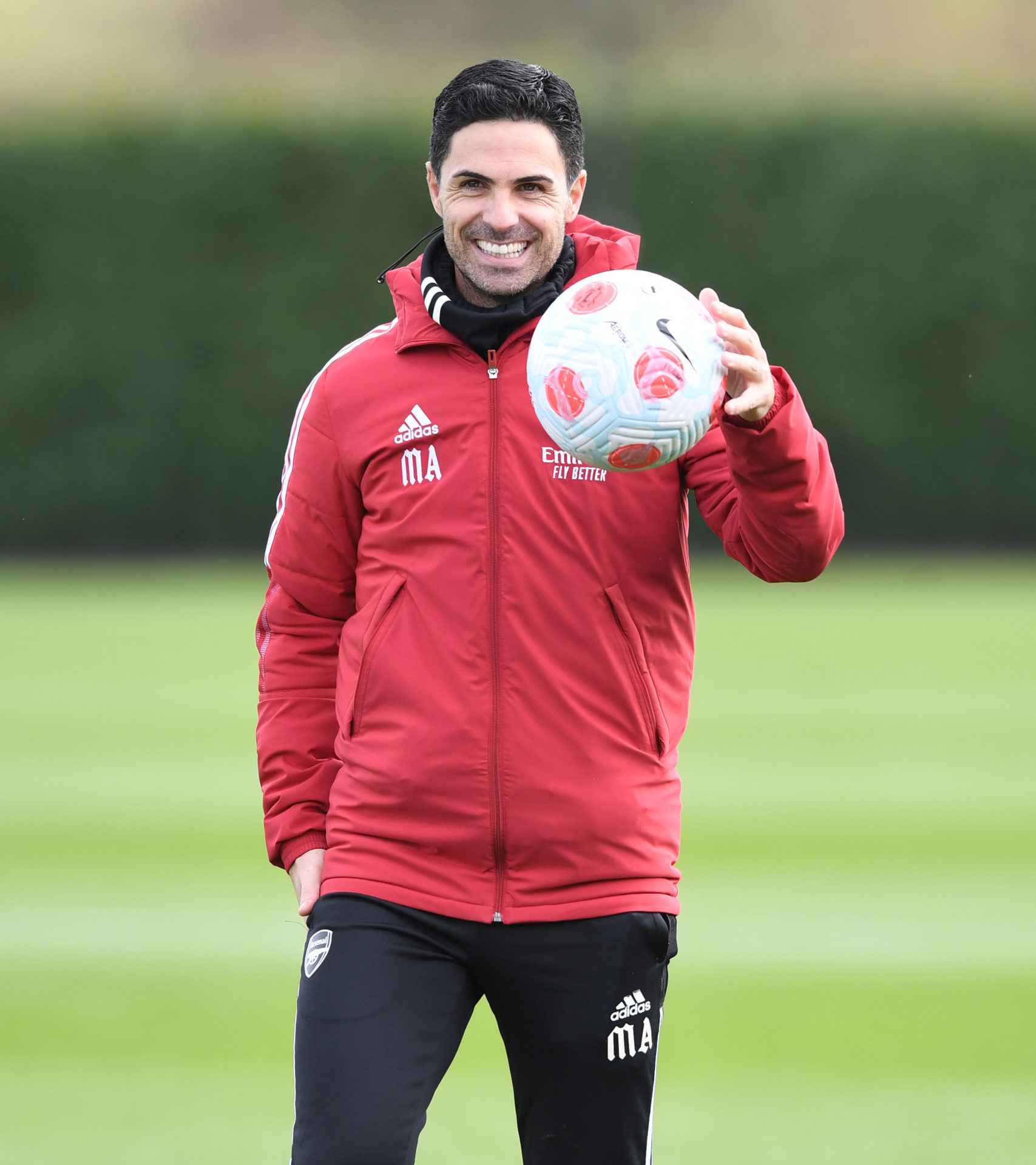 Arsenal youngster Salah-Eddine pictured in training ahead of Leicester