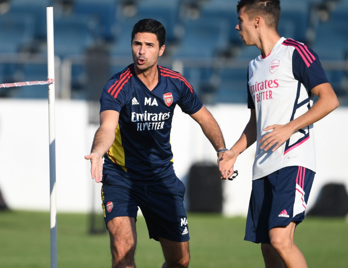 Edu spotted with 'breathtaking' Arsenal youngster in training yesterday