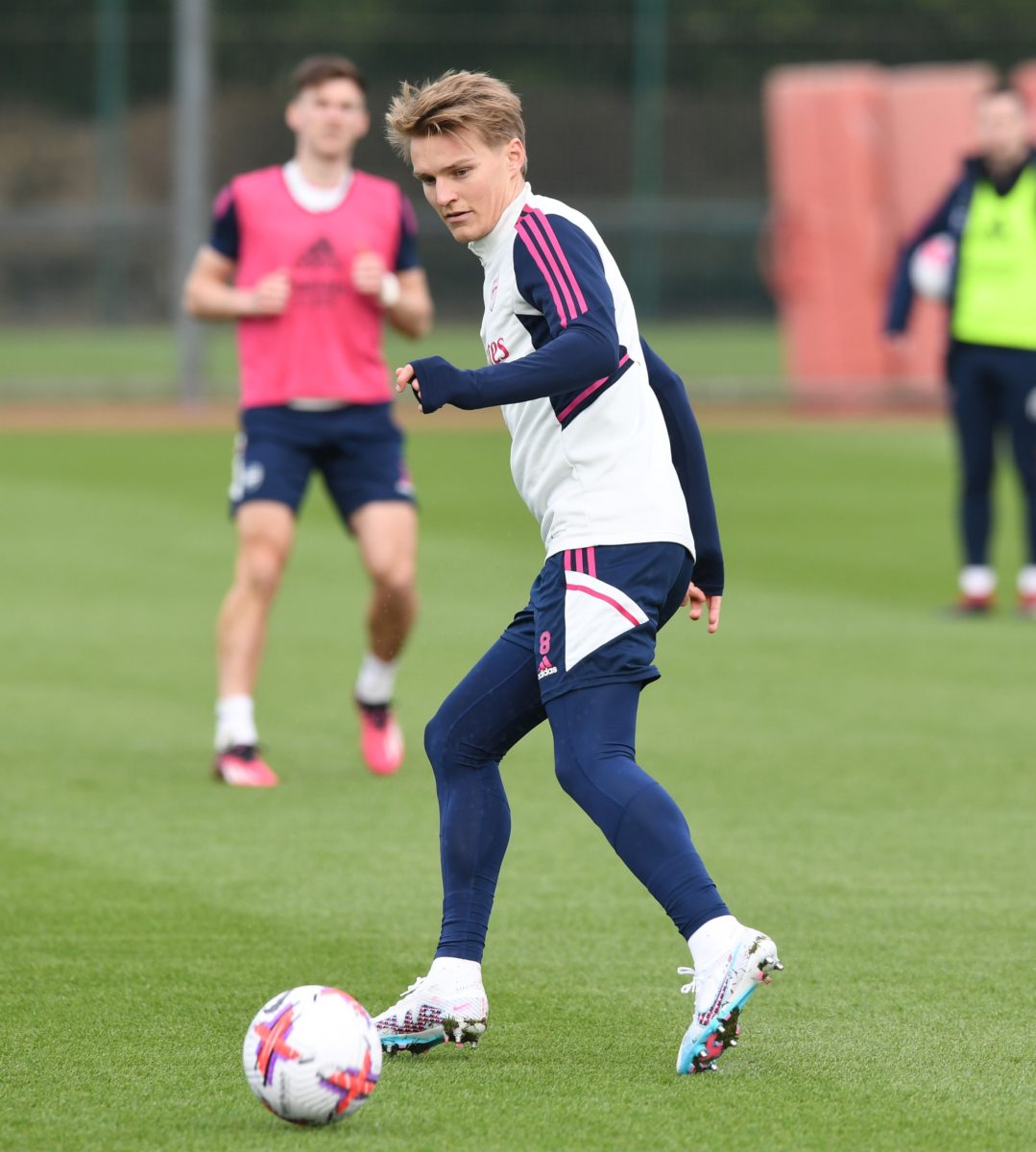 Martin Odegaard spotted back in full Arsenal training ahead of Fulham