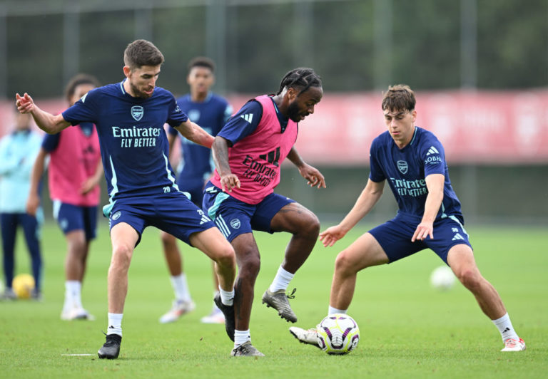 Exciting academy midfield duo pictured in Arsenal first-team training